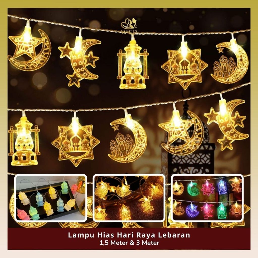 Jual GM Lampu Hias Lebaran Idul Fitri Ramadhan Lampu Bulan Bintang ...