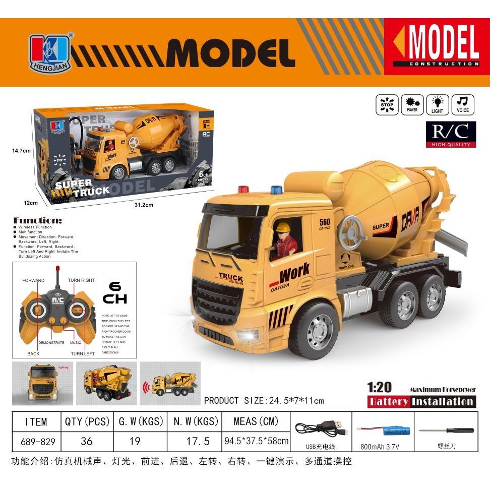 Jual gn64rf MAINAN RC KONSTRUKSI TRUCK DUMP 1:20 RODA 6 ANGKUT PASIR ...