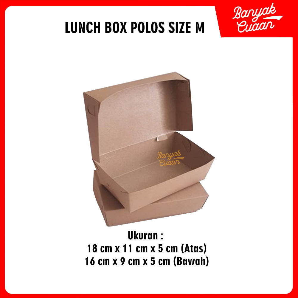 Jual Lunch Box Size M Normal Polos (1 PCS) Paper Kraft Coklat Laminasi ...