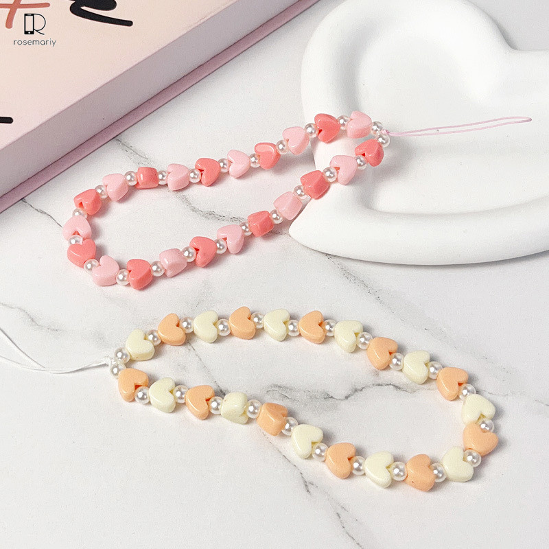 Jual Warna -warni hati tertulis lanyard buatan tangan manik -manik tas ...