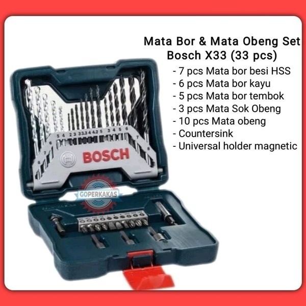 Jual MATA BOR - MATA OBENG SET BOSCH x33 (33pcs) - TOOL BOX | Shopee ...