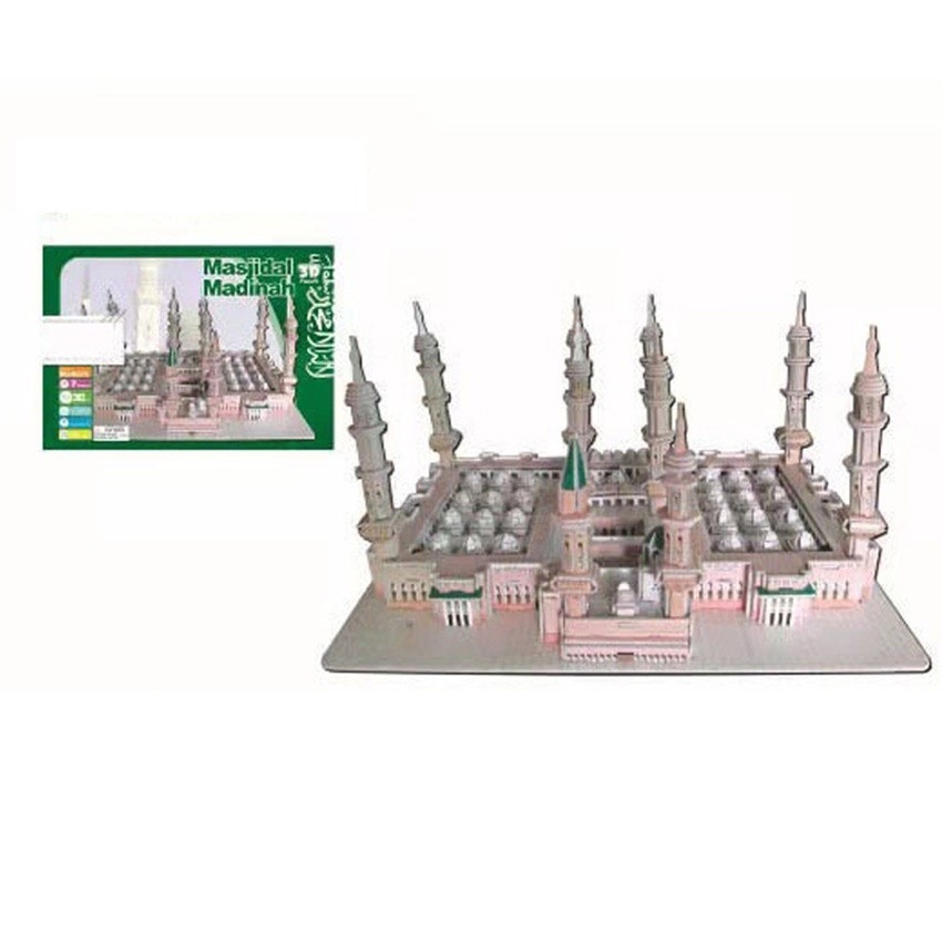 Jual 3D Puzzle Miniatur Masjid AL Nabawi Madinah & Haram Mekkah Mainan ...