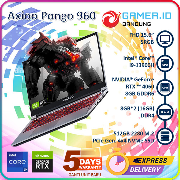 Jual AXIOO PONGO 960 I9-13900H RTX4060 8GB/ 16GB 512GB 15.6FHD 144HZ ...