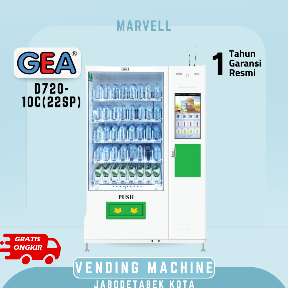 Jual Vending Machine Minuman GEA D720 10C (22SP) D720-10C (22SP) QRIS ...