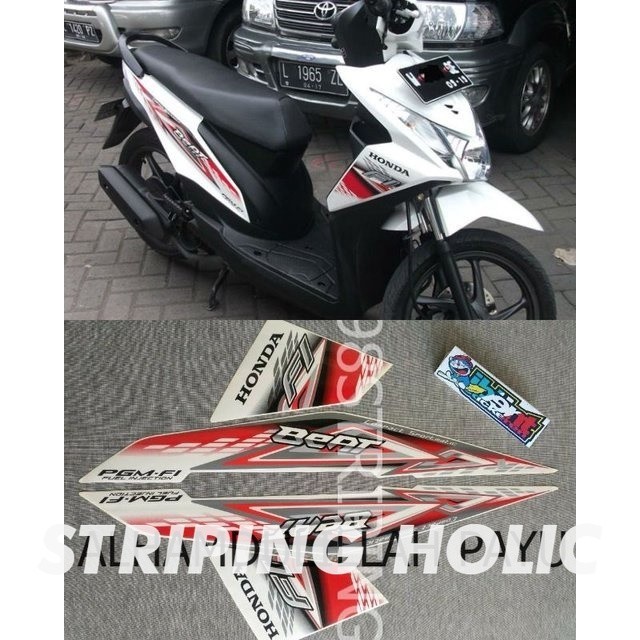 Jual STRIPING LIS STANDAR ORI NEW HONDA BEAT F1 FI MERAH PUTIH TAHUN ...