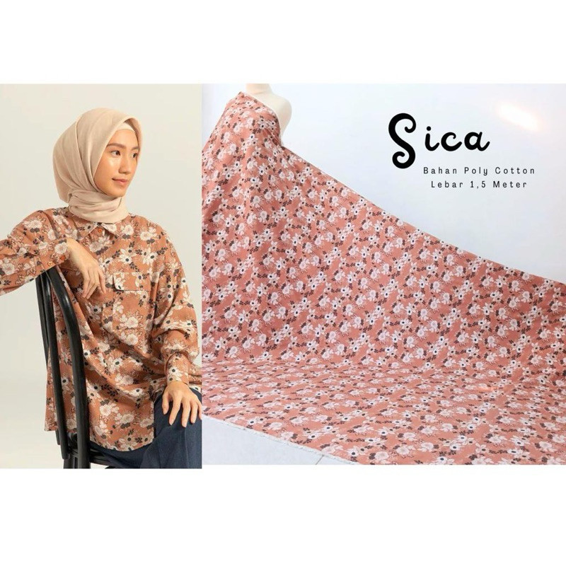 Jual Kain Ori Kami Bahan Poly Cotton Motif Sica | Shopee Indonesia