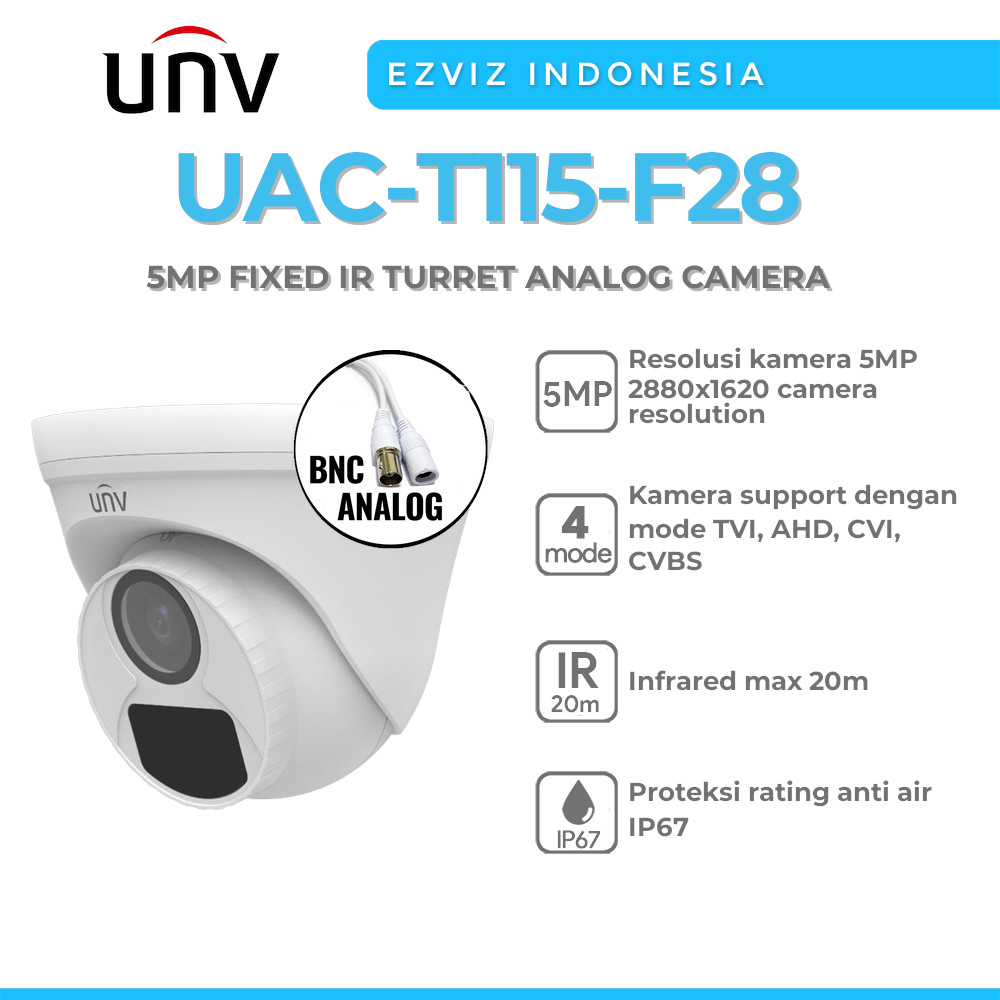 Jual UNIVIEW UAC-T115-F28 UNV 5MP 4IN1 IP67 FIXED IR TURRET ANALOG CAMERA RESMI | Shopee Indonesia