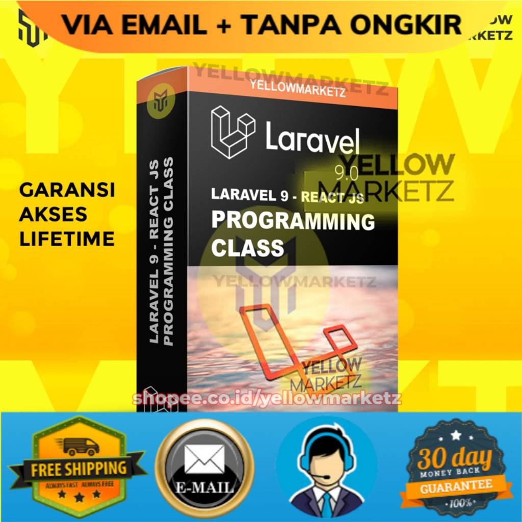 Jual Belajar Laravel 9 And React Js Programming Mahir Jadi Programmer Laravel Reactjs Materi