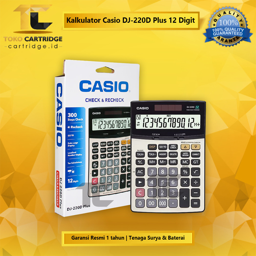 Jual Kalkulator Desktop Casio DJ-220 D Plus 12 Digit Check & Correct Calculator DJ-220D ...