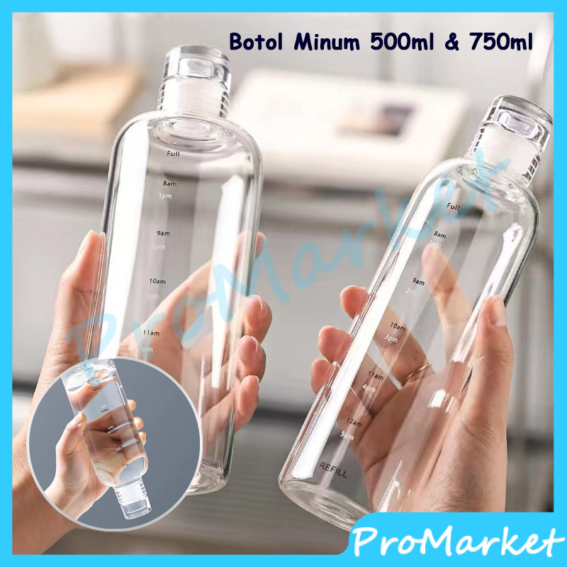 Jual Botol Minum 500ml & 750ml / Botol Transparan / Botol Olahraga / Botol Portable / Botol ...