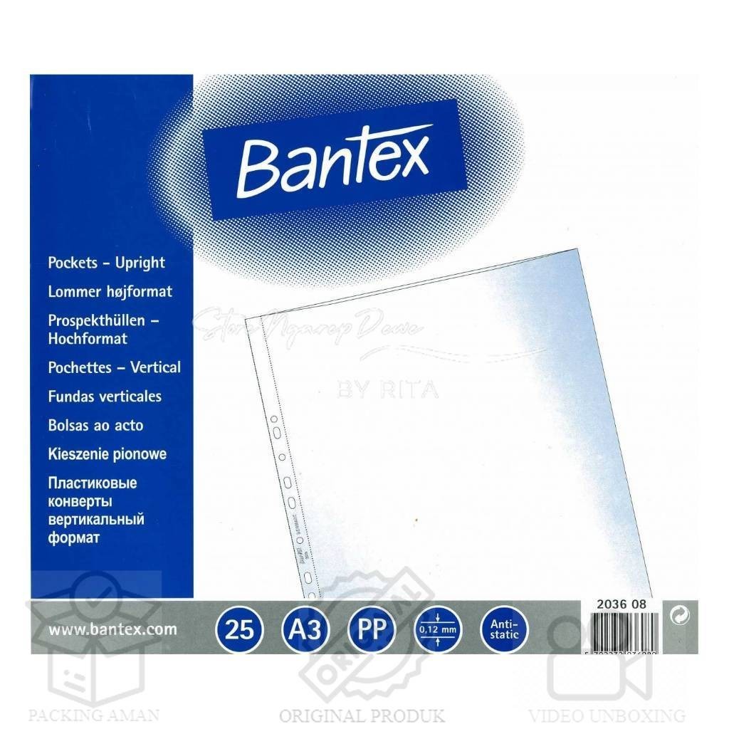 Jual ECER SHEET PROTECTOR / POCKET A3 0.12MM LANDSCAPE PORTRAIT BANTEX ...