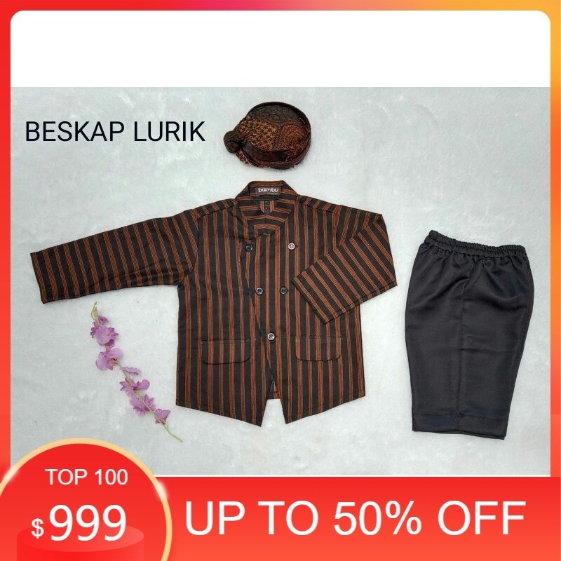 Jual Setelan Beskap Lurik & Blangkon, baju tradisional adat jawa ...