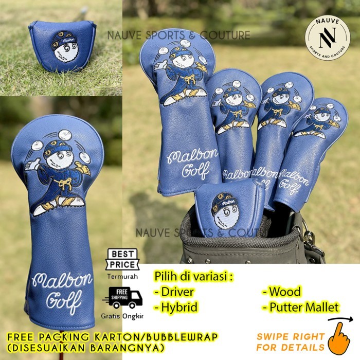 Jual Korea Golf Blue Wiz Magician Edition Head Cover Driver Fairway ...