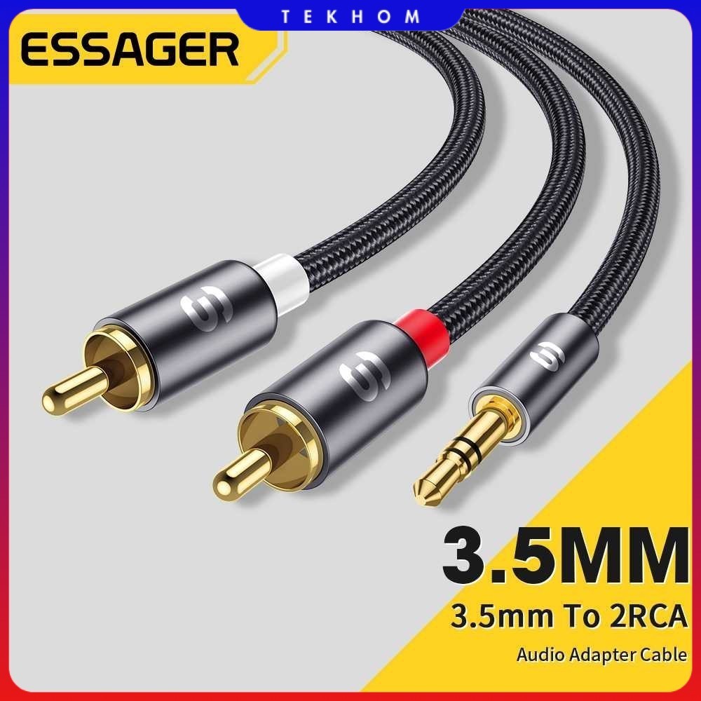 Jual ESSAGER Kabel Audio Jack 3.5mm to 2 RCA Adapter Splitter HiFi 2M ...