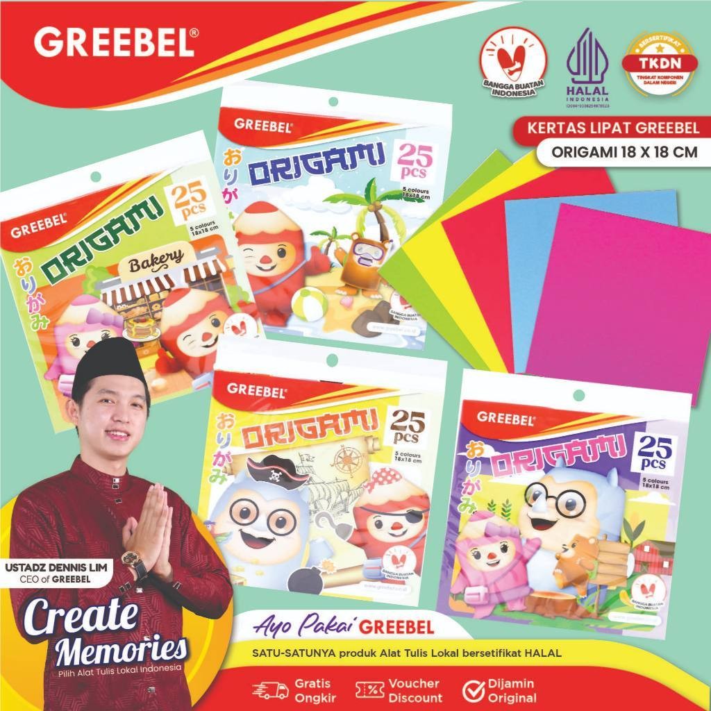 Jual Greebel Origami All Ukuran - Kertas Lipat Warna Warni Greebel ...
