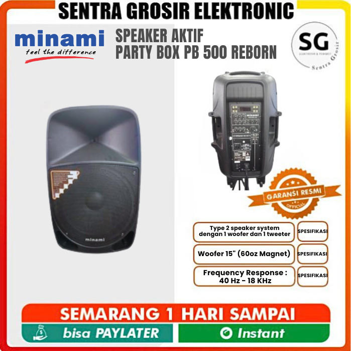 Jual SPEAKER AKTIF MINAMI PARTY PB 500 REBORN 15 INCH 500 WATT | Shopee ...
