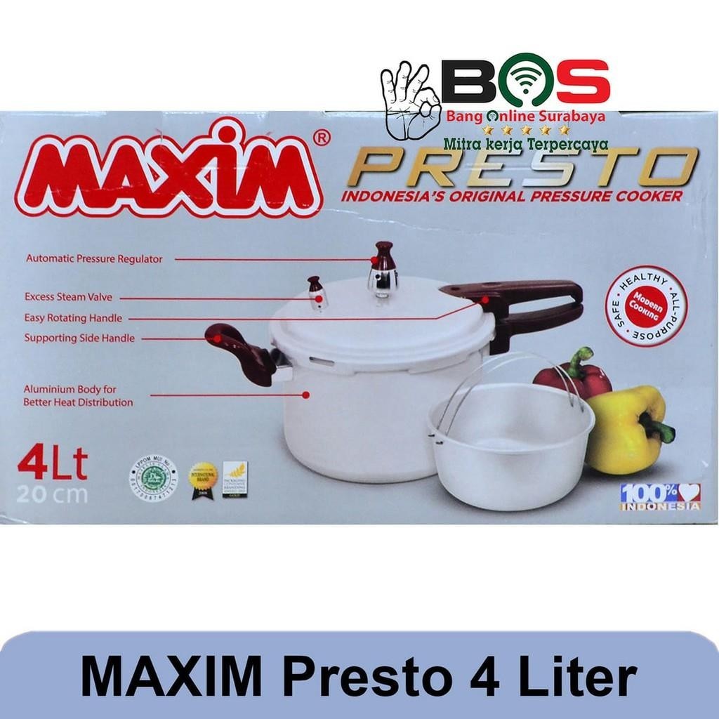 Jual Panci Presto Maxim 4 Liter Diameter 20CM Pressure Cooker Maxim 4 ...