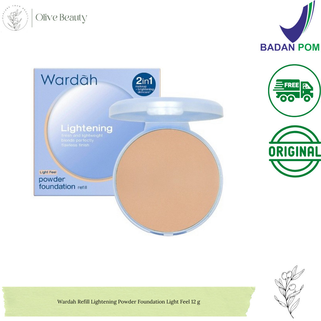 Jual Wardah Refill Lightening Powder Foundation Light Feel 12 g ...