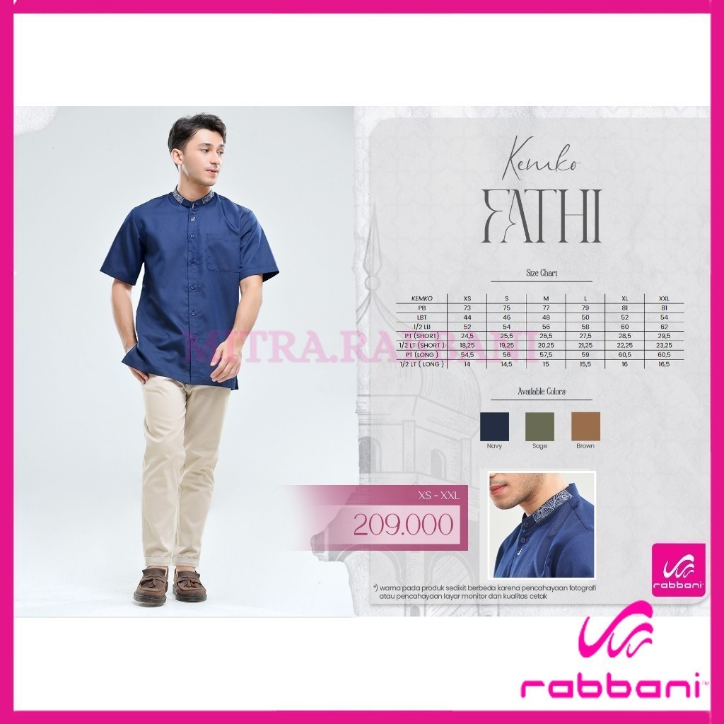 Jual RABBANI ORI - BAJU KOKO KEMKO FATHI PDK RABBANI ORI Mitra Rabbani ...