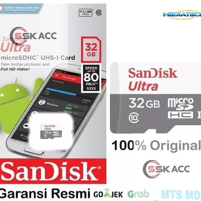 Jual SanDisk MicroSD 32GB 80MB/S Ultra UHS-1 micro sd SDHC - Non Adaptor SSKACC-KOMPUTER ...