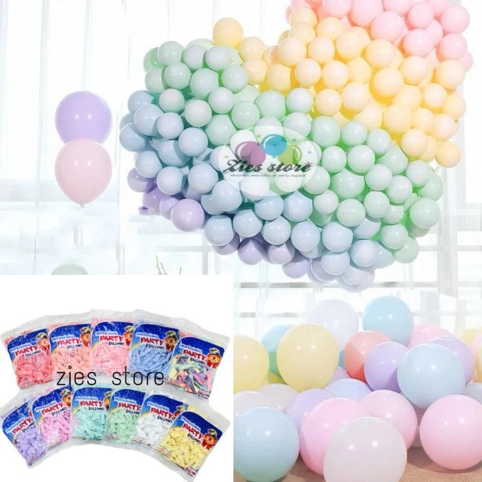 Jual PACK ISI 100 balon latex macraon / balon karet pastel 5 inch ...