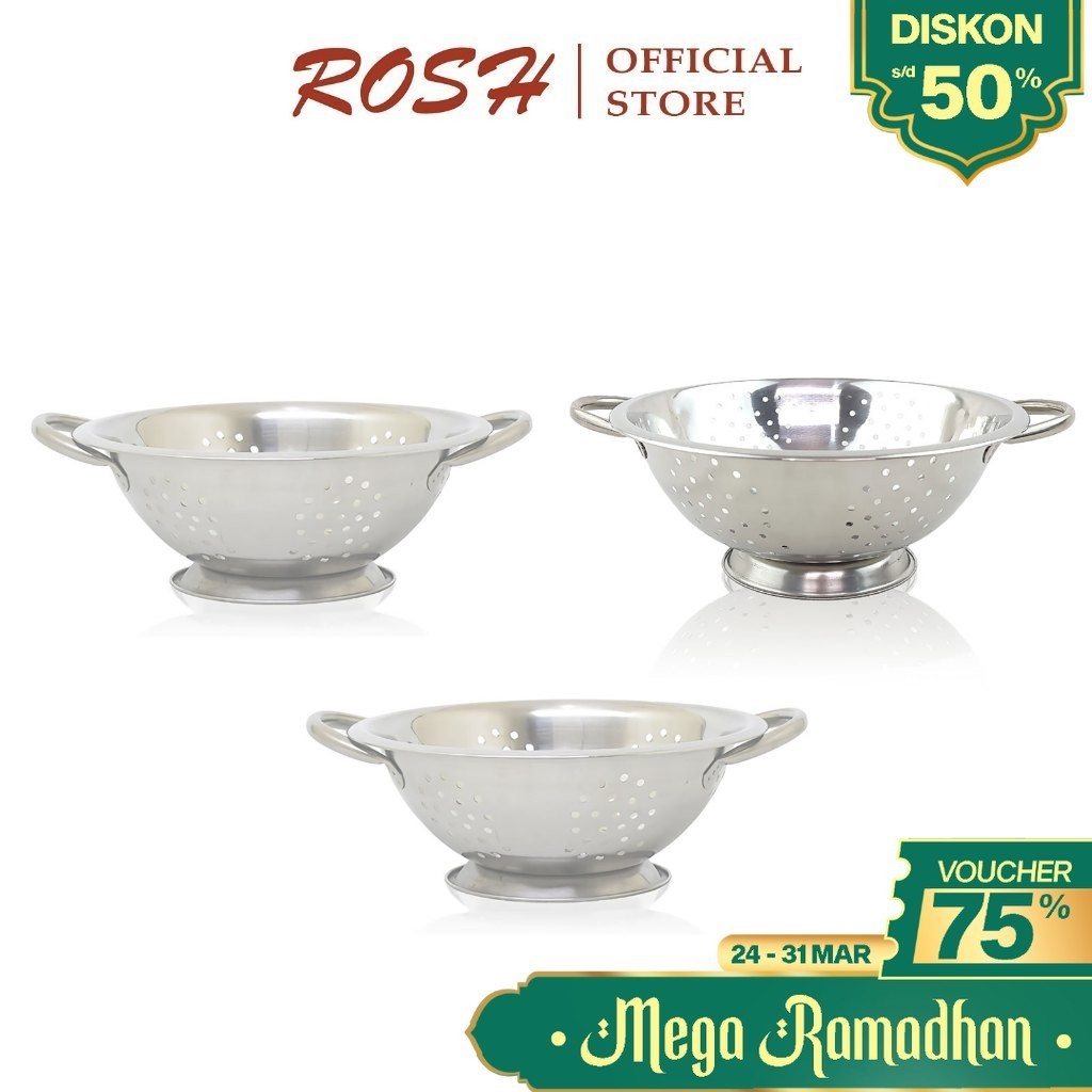 Jual ROSH Wakul / Bakul Nasi 18 - 28 CM Colander Deep Stainless Steel ...