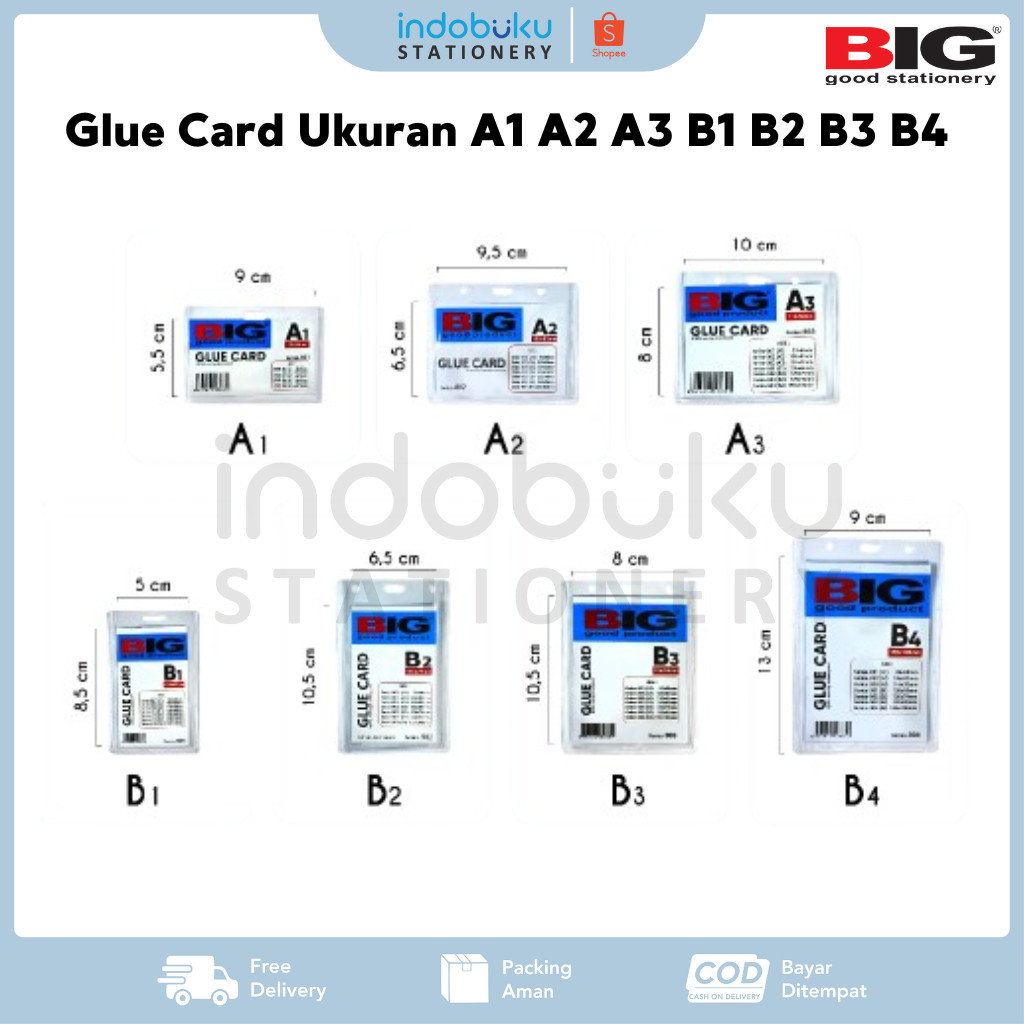 Jual ID Card Mika BIG Glue Card Ukuran A1 A2 A3 B1 B2 B3 B4 (1pcs) | Shopee Indonesia