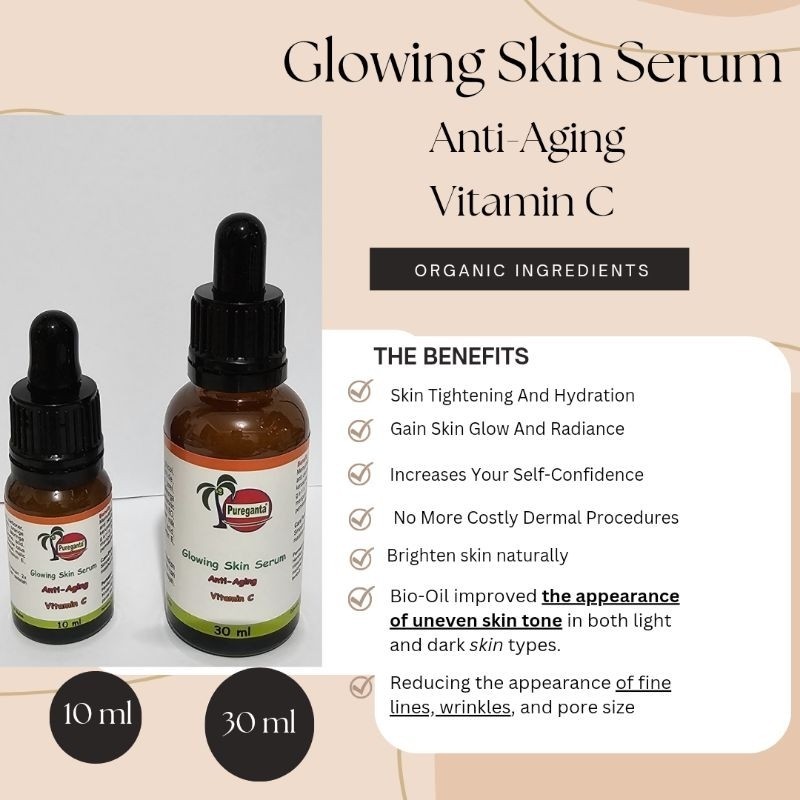 Jual Pureganta Serum Vitamin C & Glowing Skin Serum Anti Aging natural ingredients | Shopee ...