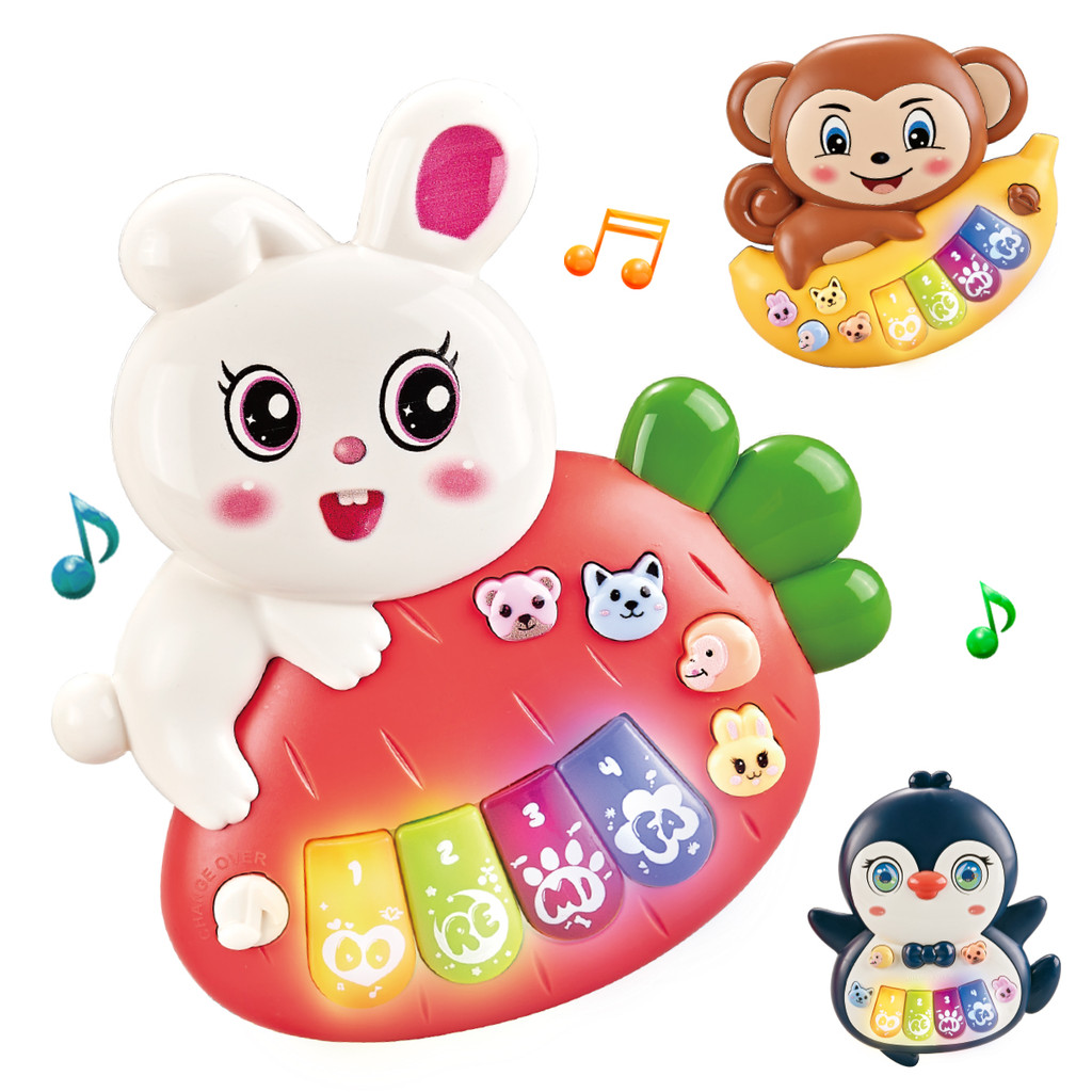 Jual Baby Piano Toys, Animal Music Keyboard with Light Early Learning ...