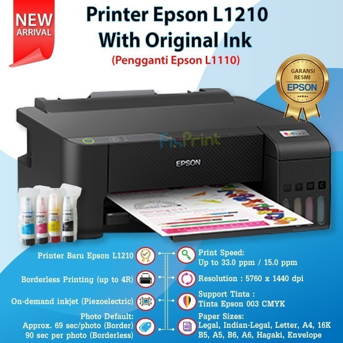 Jual Printer Epson Ecotank L1210 L1211 L1216 Pengganti Epson L1110 ...
