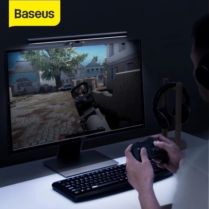 Jual BASEUS LED DESK LAMP ADJUSTABLE READING GAMING SCREEN HANGING ...