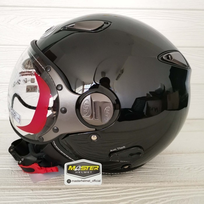 Jual HELM KYT ELSICO SOLID|POLOS|BLACK GLOSSY|HELM RETRO KYT ANTI ...