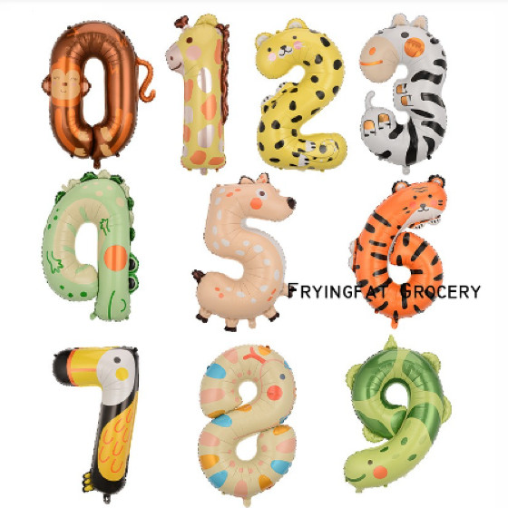 Jual Balon Angka Animal Safari 100cm atau 40inch | Shopee Indonesia