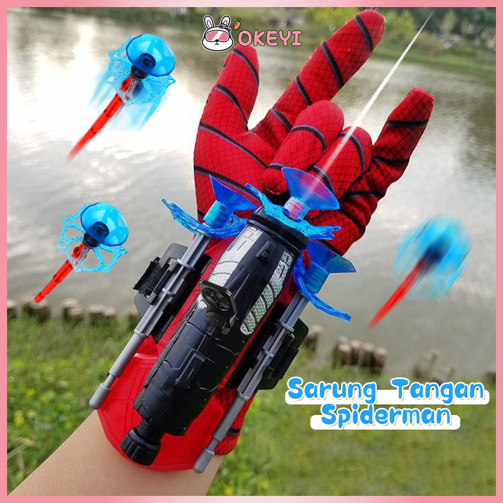 Jual OKEYI Mainan sarung tangan spiderman jaring spiderman Super Hero ...