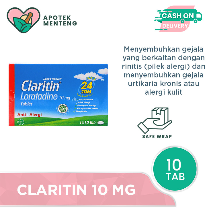 Jual Claritin 10 Mg Strip 10 Tablet - Meringankan Gejala Rhinitis ...