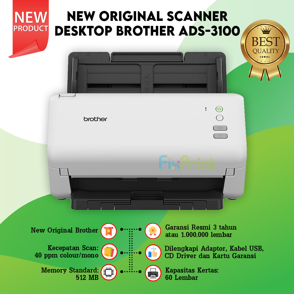 Jual Scanner Brother ADS-3100 High Speed Dekstop Duplex Scan New ADF ...