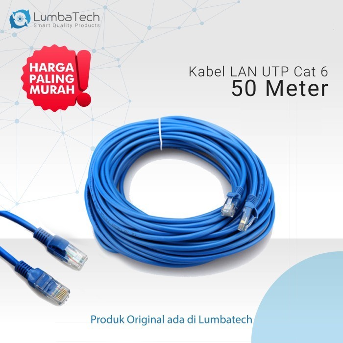 Jual Kabel LAN UTP Cat 6 | with RJ45 - 50 Meter | Commscope/ AMP/ Panduit | Shopee Indonesia