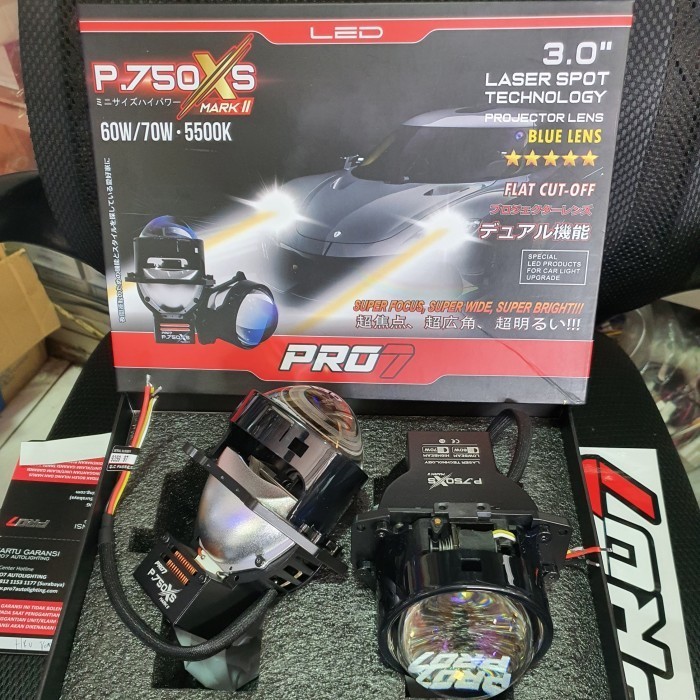 Jual PRO7 P750XS MK 2 BILED 3INCH PROJECTOR 65watt BLUE LENS P750XS ...