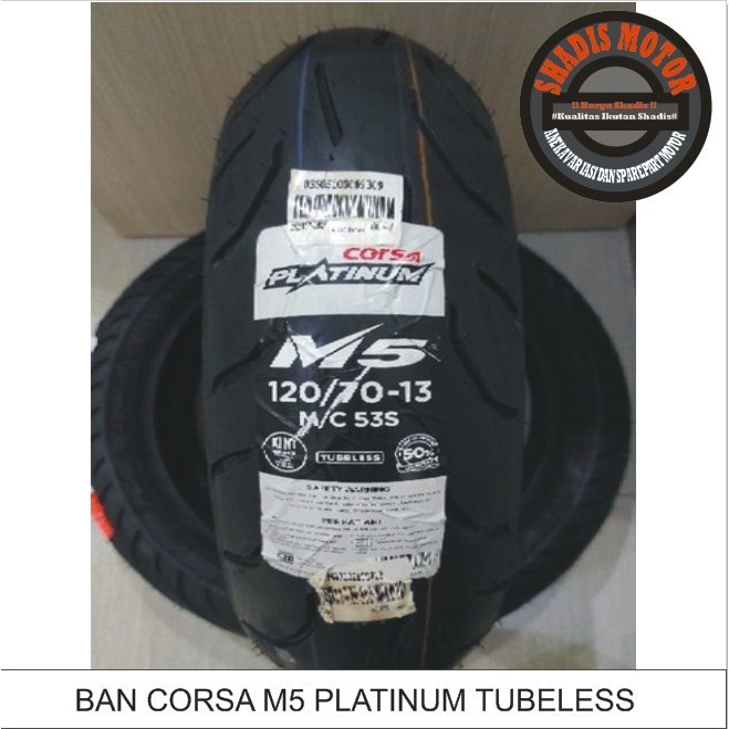 Jual Ban Motor Merk Corsa Tubeless Tipe M5 Ukuran 120/70 Ring 13 Ban ...