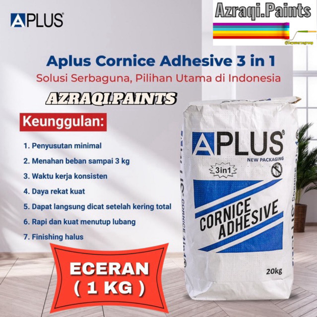 Jual KOMPON GIPSUM APLUS ( 1 KG ) ECERAN / COMPOUND GYPSUM CORNICE ...