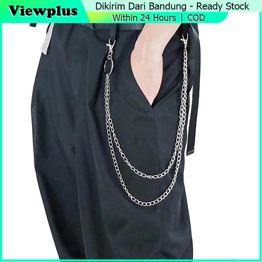 Jual Rantai Celana Pria Punk 2 Layer Anti Karat Aksesoris Celana Style ...