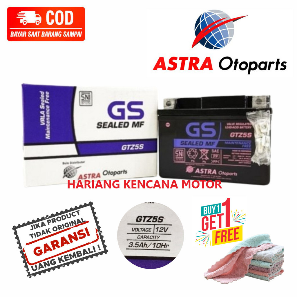 Jual Aki Motor GS ASTRA Kering GTZ5S MF Beat, Vario, Scoopy, M3, Spacy, Karisma Accu Maintenance ...