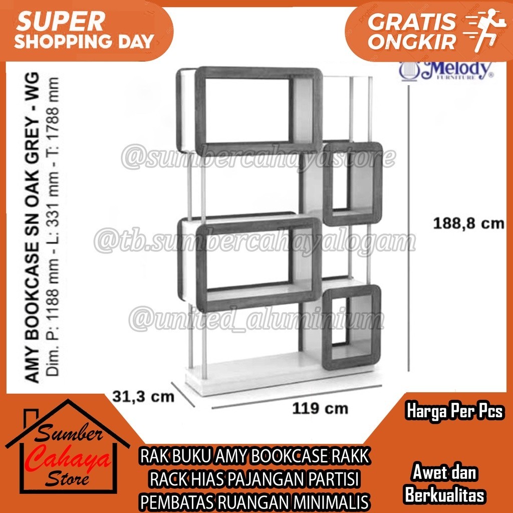Jual PROMO RAMADHAN SALE RAK BUKU AMY BOOKCASE RAKK RACK HIAS PAJANGAN ...