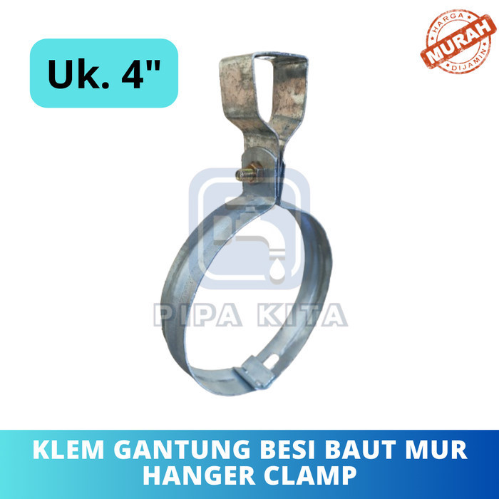 Jual Klem Gantung Pipa 4 Inch Besi Engsel Hanger Clamp Clem Baut Mur ...