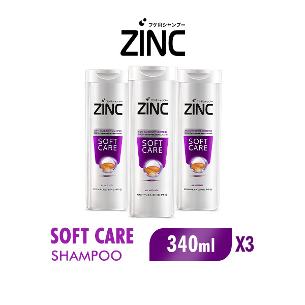 Jual Zinc Shampoo Soft Care Botol 340 ml x3 | Shopee Indonesia