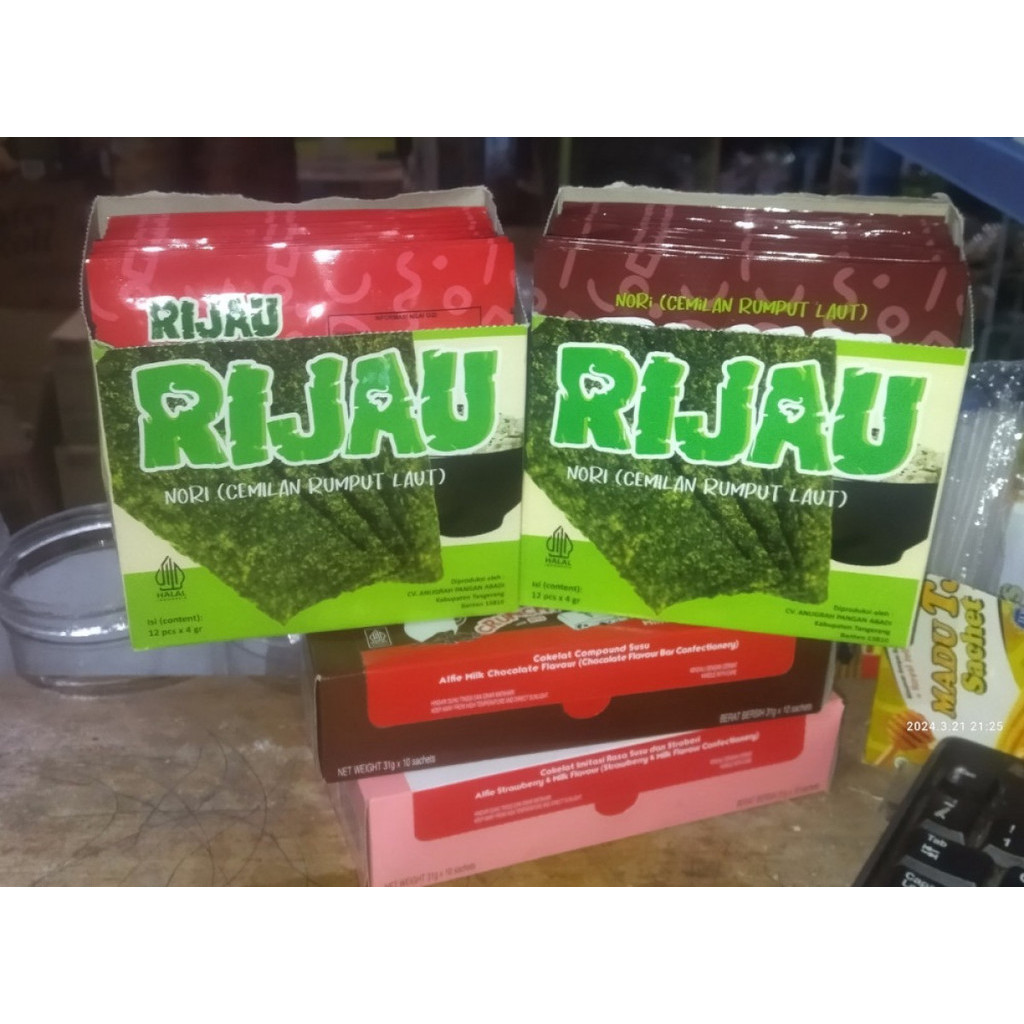 Jual Rijau snack rumput laut goreng 4gram | Shopee Indonesia