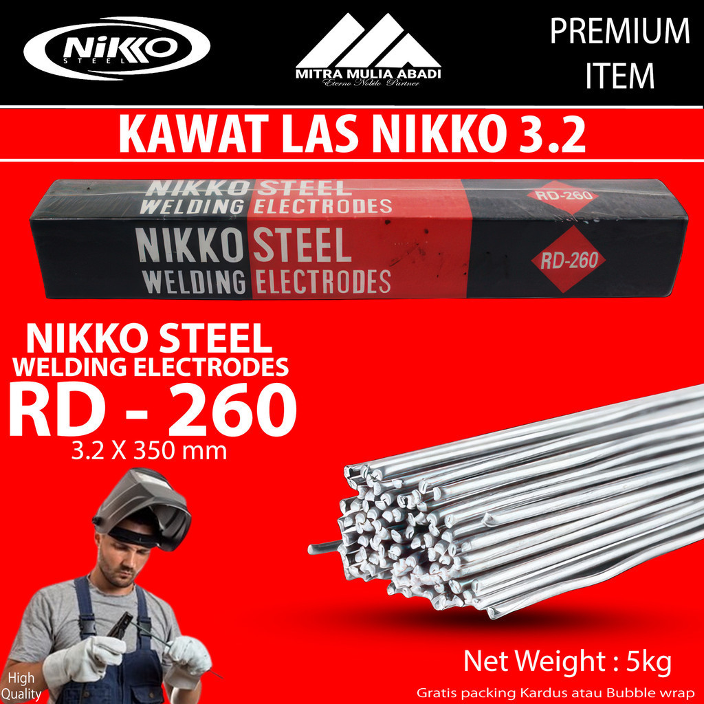 Jual Kawat Las Listrik Elektroda Nikko Stee 3,2 x 350mm 5kg | Shopee Indonesia