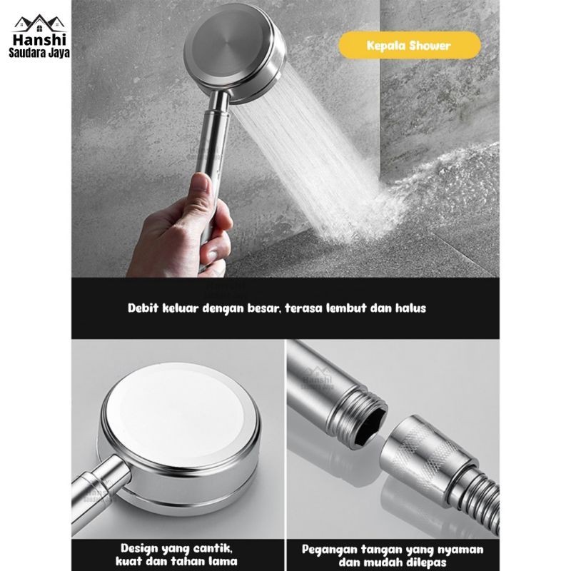 Jual Kepala Shower kamar mandi / Hand Shower Premium Full Stainless Steel 304 | Shopee Indonesia