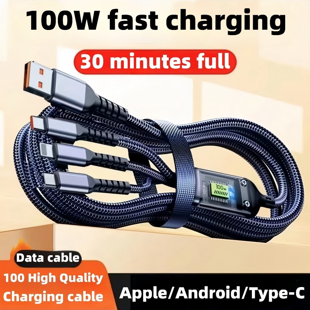 Jual Luxury three in one charging cable 100W fast charging data cable ...