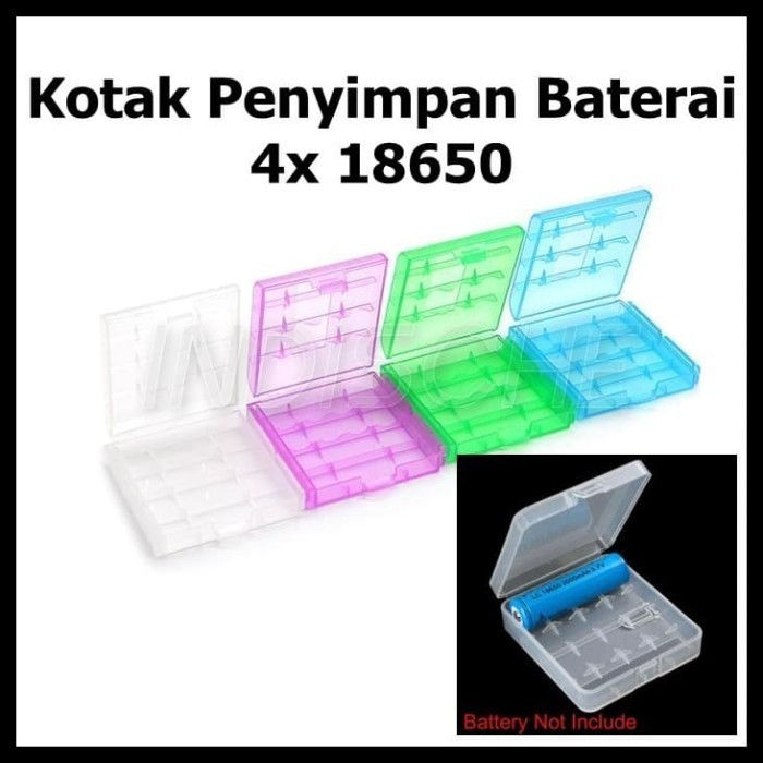 Jual Case 2 / 4 Slot 18650 Battery box tempat kotak penyimpanan baterai ...